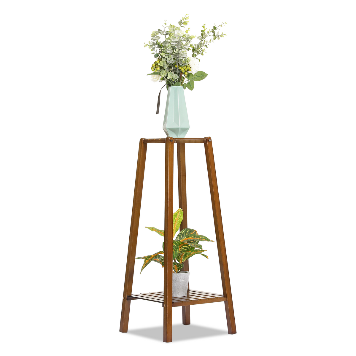 Flower Plant Stand Display Tower - A Shape - Brown – BringHome Furniture