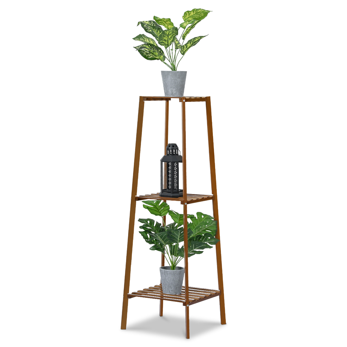 Simplified Flower Plant Stand Display Tower - A Shape - Brown ...